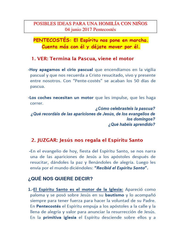 Ideas Para La Homilía Con Niños | Descargar gratis PDF | Pascua de ...