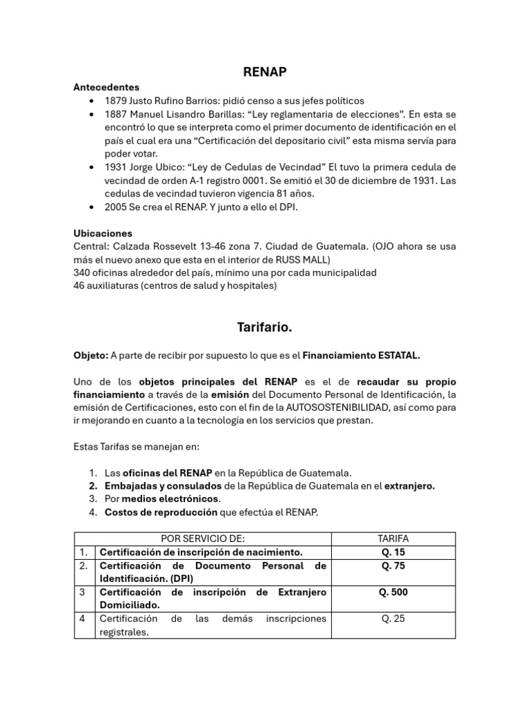 Datos Renap | PDF | Guatemala