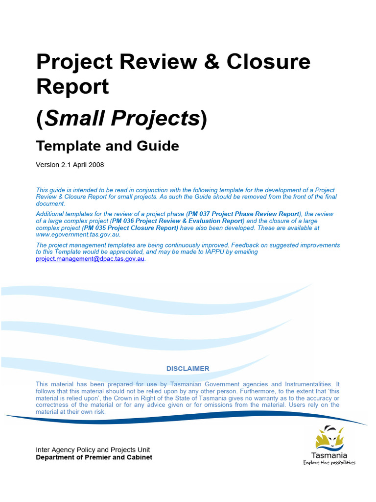Project Review N Closure Report - Template N Guide - Project 2 ...