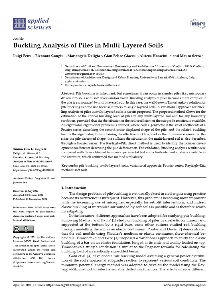 Buckling Analysis of Piles in Multi-Layered Soils | PDF | Deep Foundation | Buckling