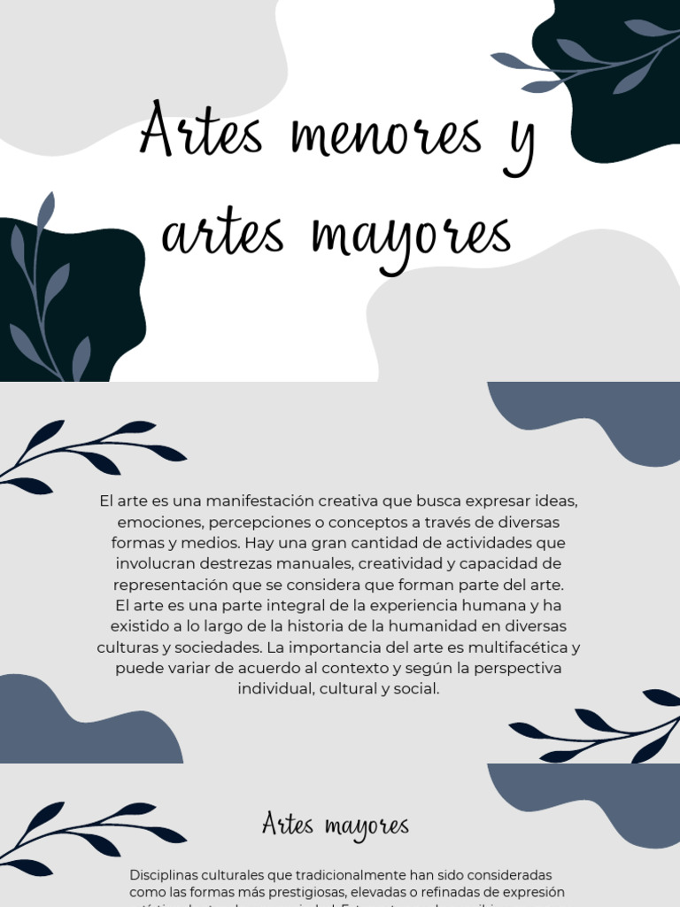 Artes Mayores y Menores: Definición y Ejemplos | PDF | Bailes | Artes ...