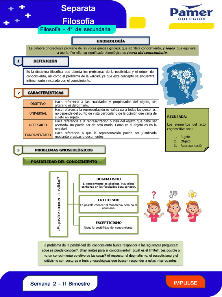 Separata - 4.° Año - SEM 2 - FIL-PSI - II BIM | PDF | Conocimiento | Empirismo