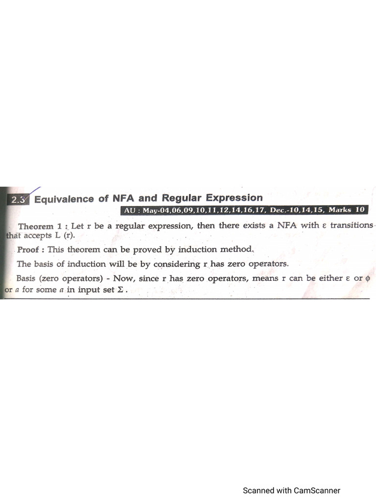 Regular Expression Theorem Pdf