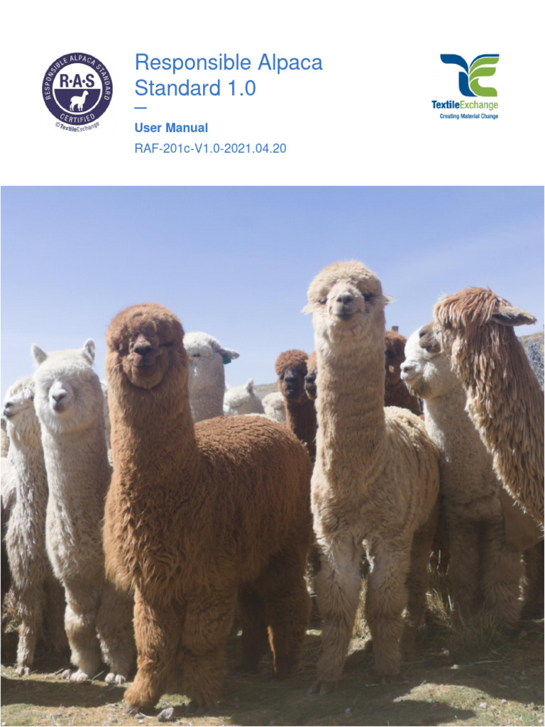 RAF 201c V1.0 Responsible Alpaca Standard User Manual | PDF | Audit | Supply Chain