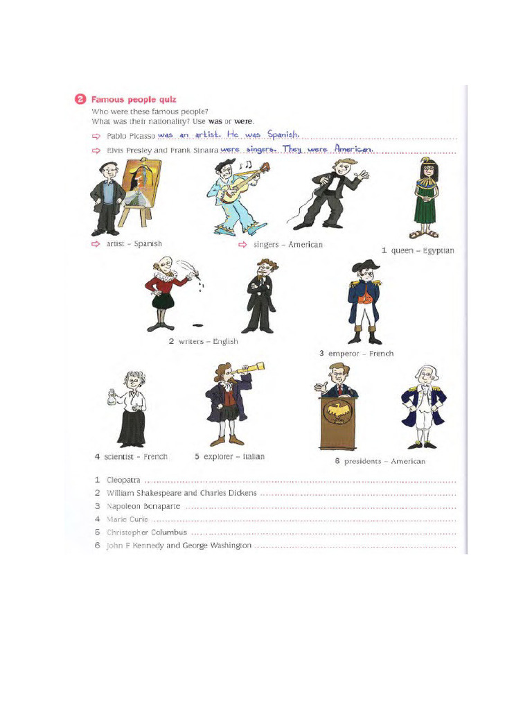 Past Simple Was or Were Test 129109 | PDF