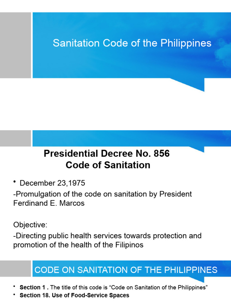 Sanitation Code of The Philippines | PDF | Shelf Life | Sewerage