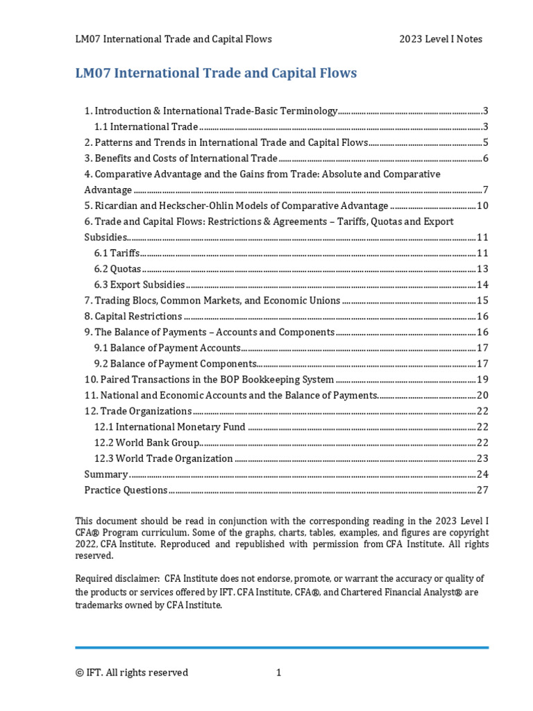 International Trade and Capital Flows | PDF | Balance Of Trade ...