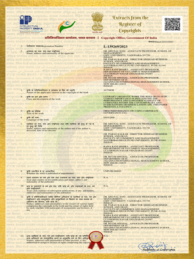 Copyright Publication Certificate | PDF | Business Law | Freedom Of ...