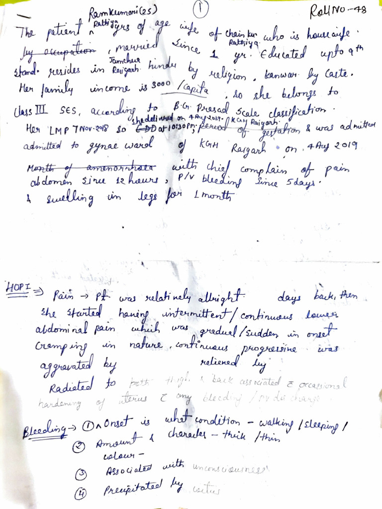 History Taking Outline ANC Case | PDF