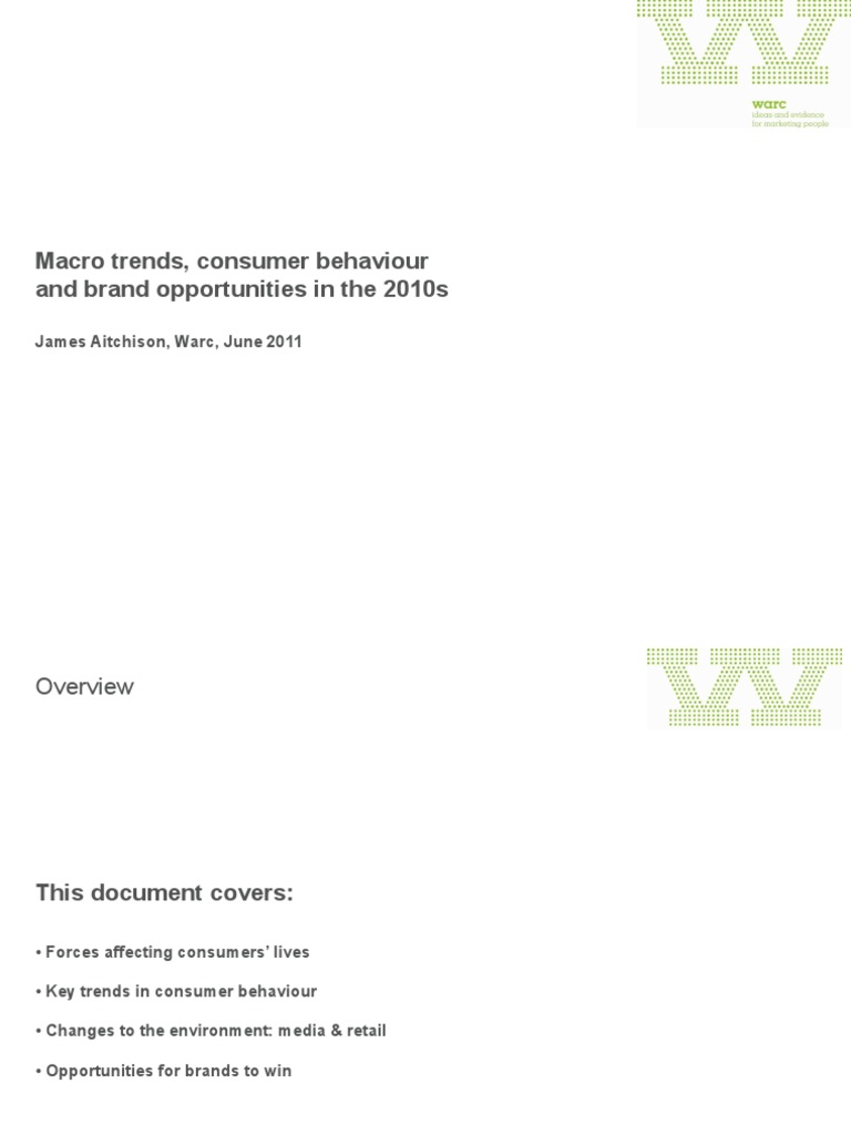 Macro Trends Consumer Behaviour and Brand Opportunities in The 2010s ...