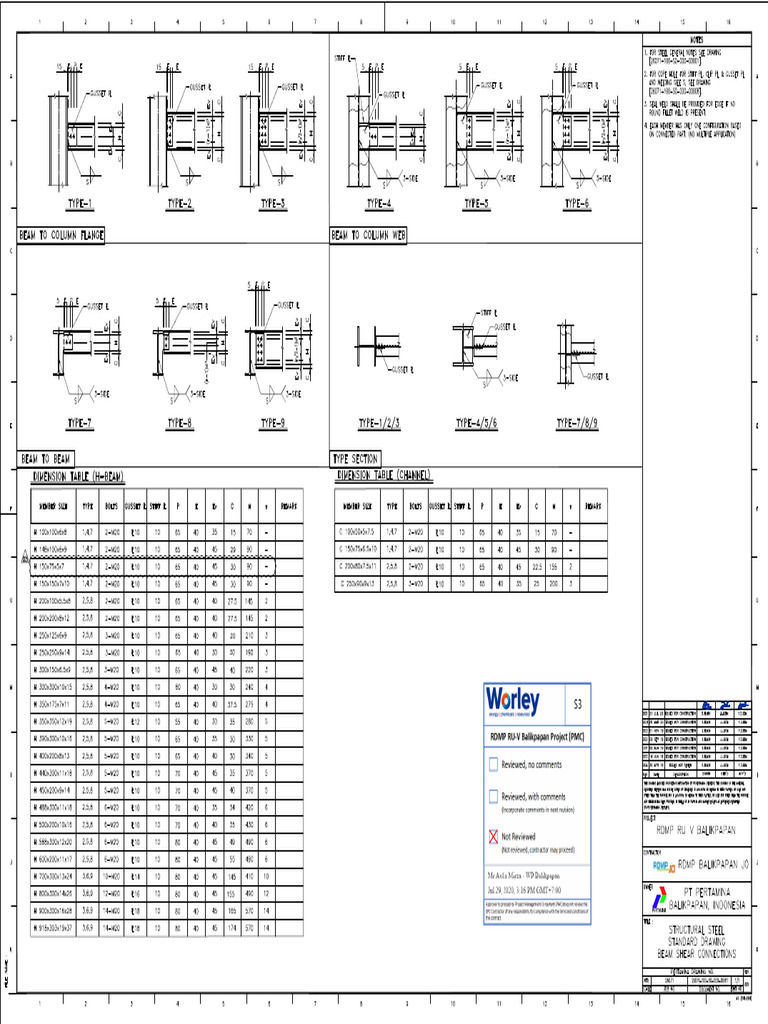 26071-100-s0-000-00011 - 005 - Structural Steel STD DWG Beam Shear Connections | PDF
