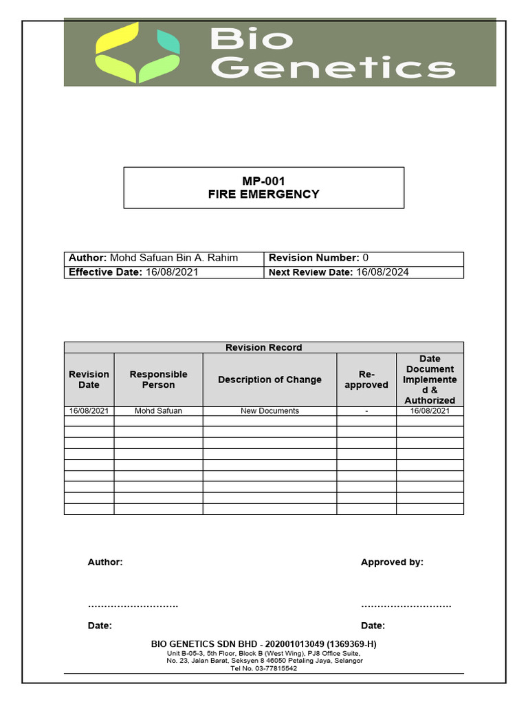 SOP Fire Emergency | Download Free PDF | Hazards | Safety