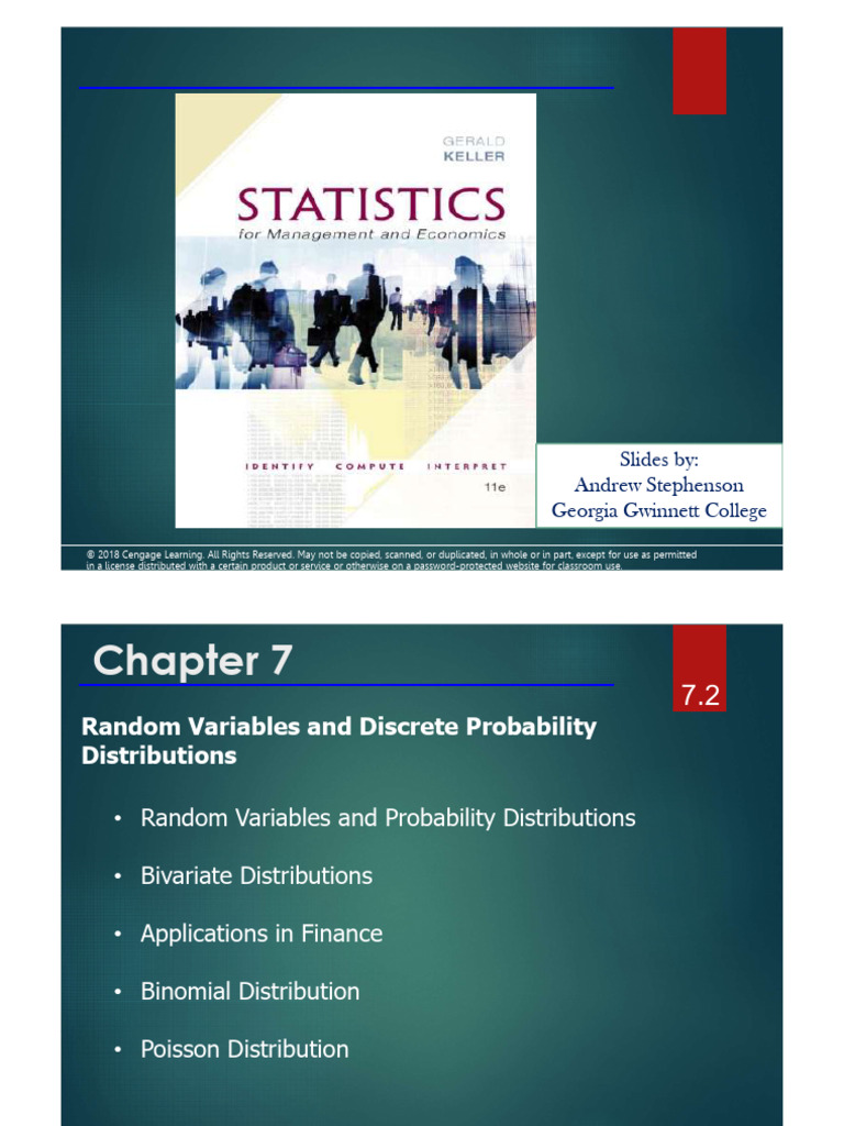 chapter7 | PDF | Probability Distribution | Random Variable