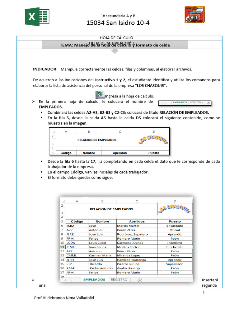 EPT1 U5 S2 Actividad | PDF | Hoja de cálculo | Informática