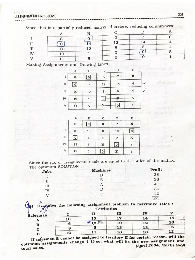 Assignment Problems (HW) | PDF