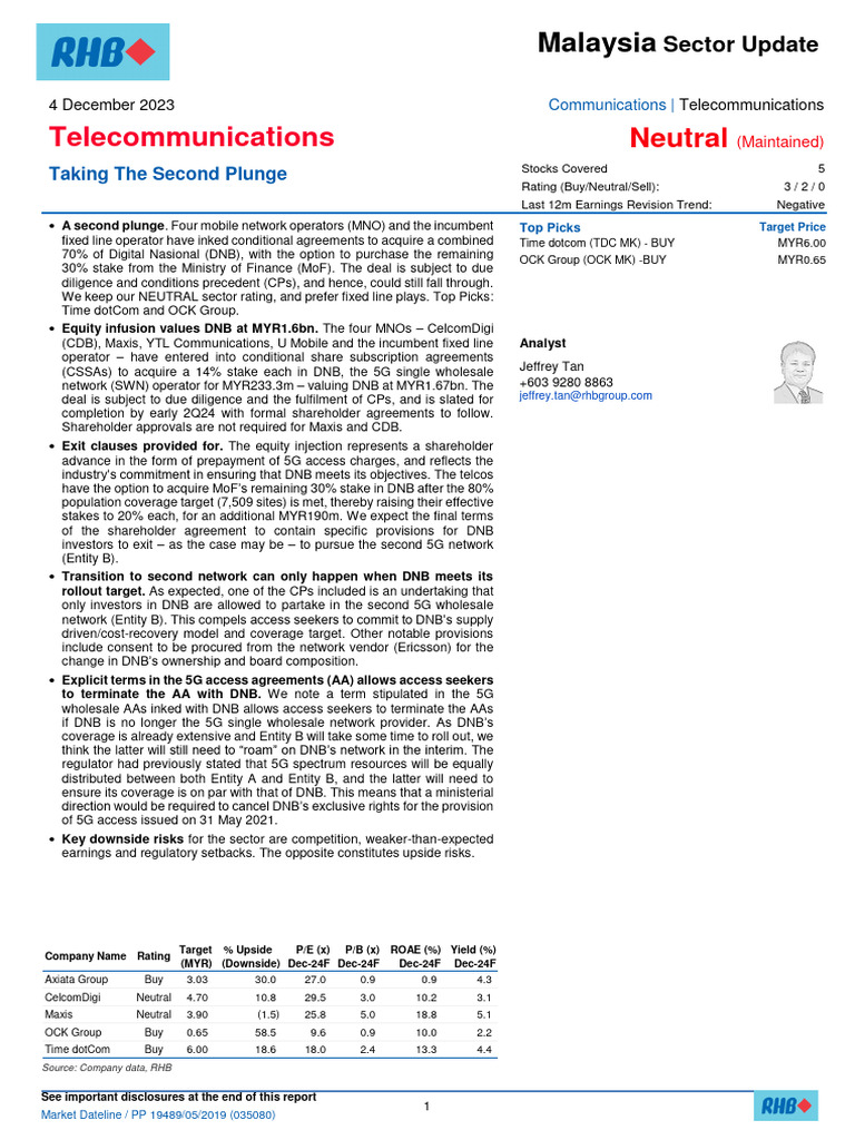 Telco Pdf Securities Finance Financial Analyst