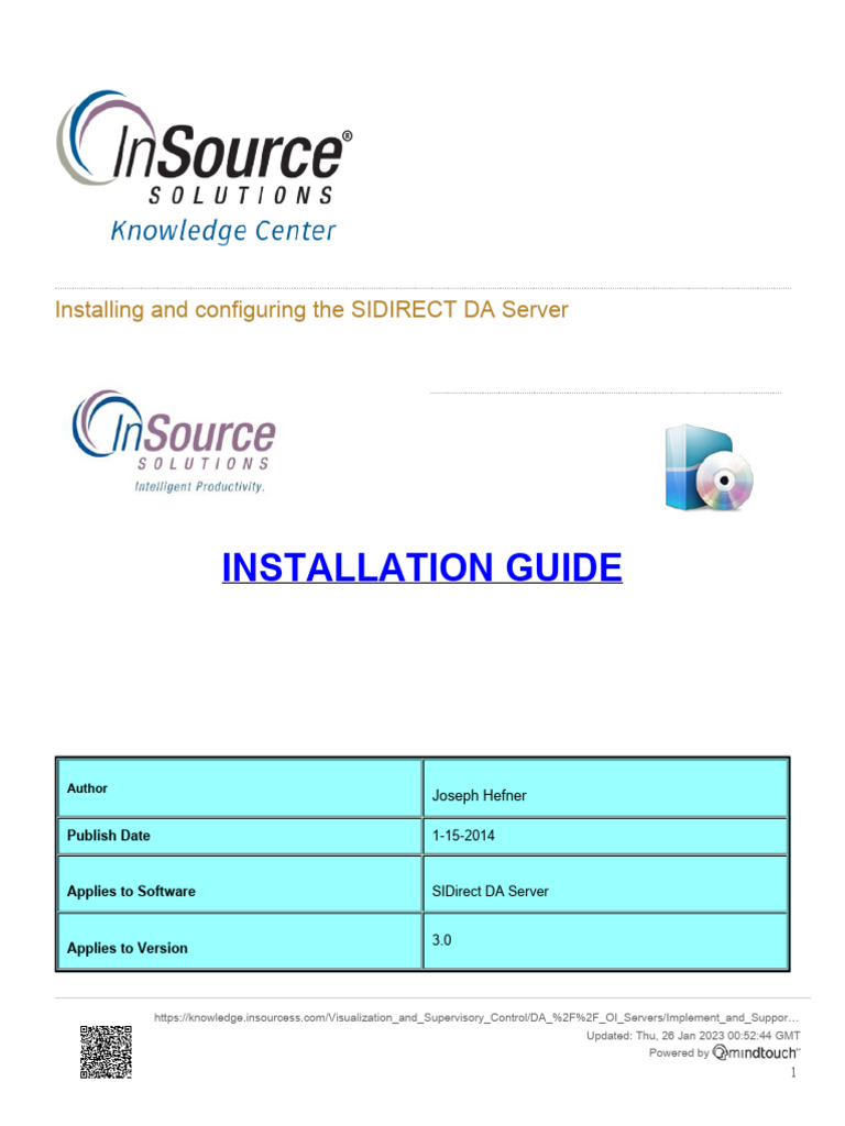 Installing and Configuring The SIDIRECT DA Server | PDF | Button (Computing) | Computer File