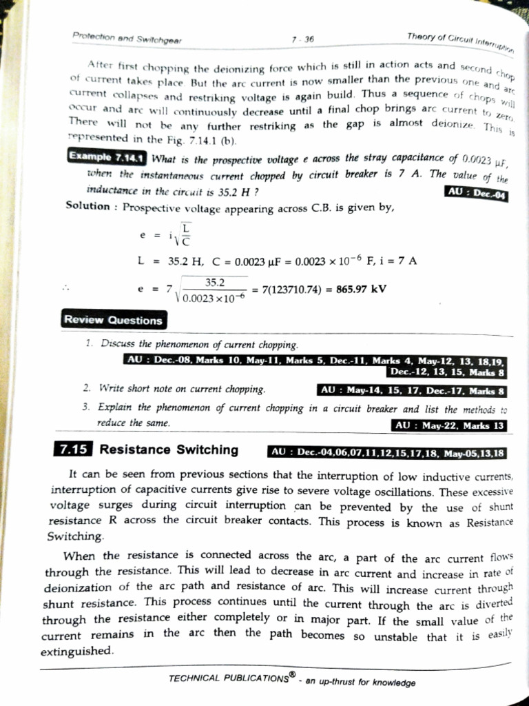 PSG Unit 5 Imp Questions | PDF | Electric Arc | Electrical Network