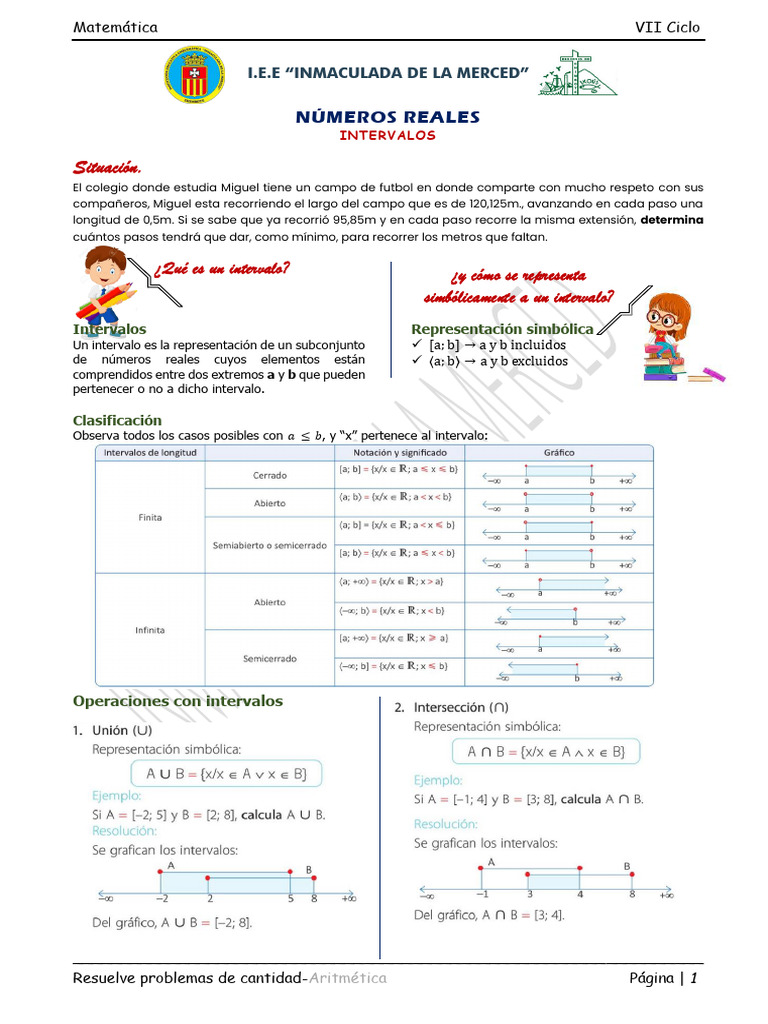 Operaciones con números reales-intervalos (1) | Descargar gratis PDF | Intervalo (Matemáticas ...