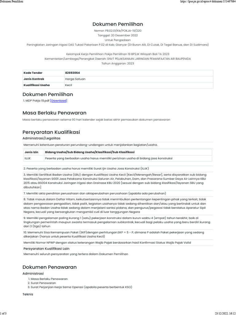 BOQ TKD Pakerisan 02 | PDF