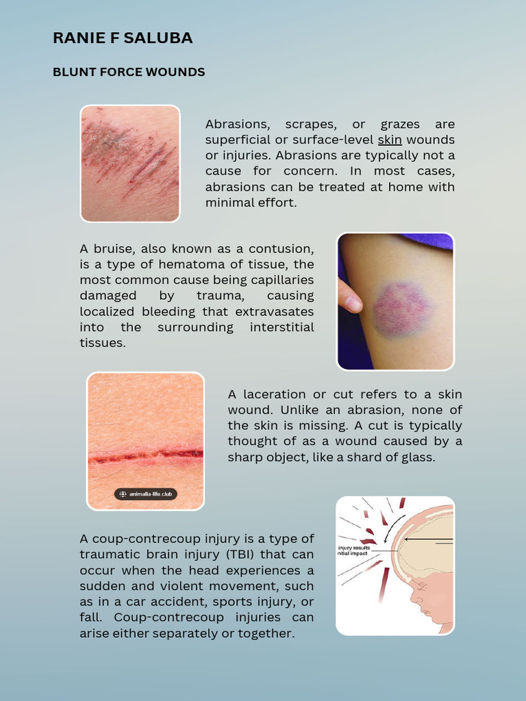 Types of Wounds | PDF | Wound | Surgical Specialties
