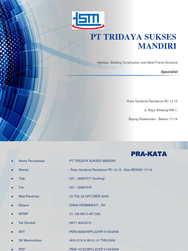 Profil PT Tridaya Sukses Mandiri | PDF