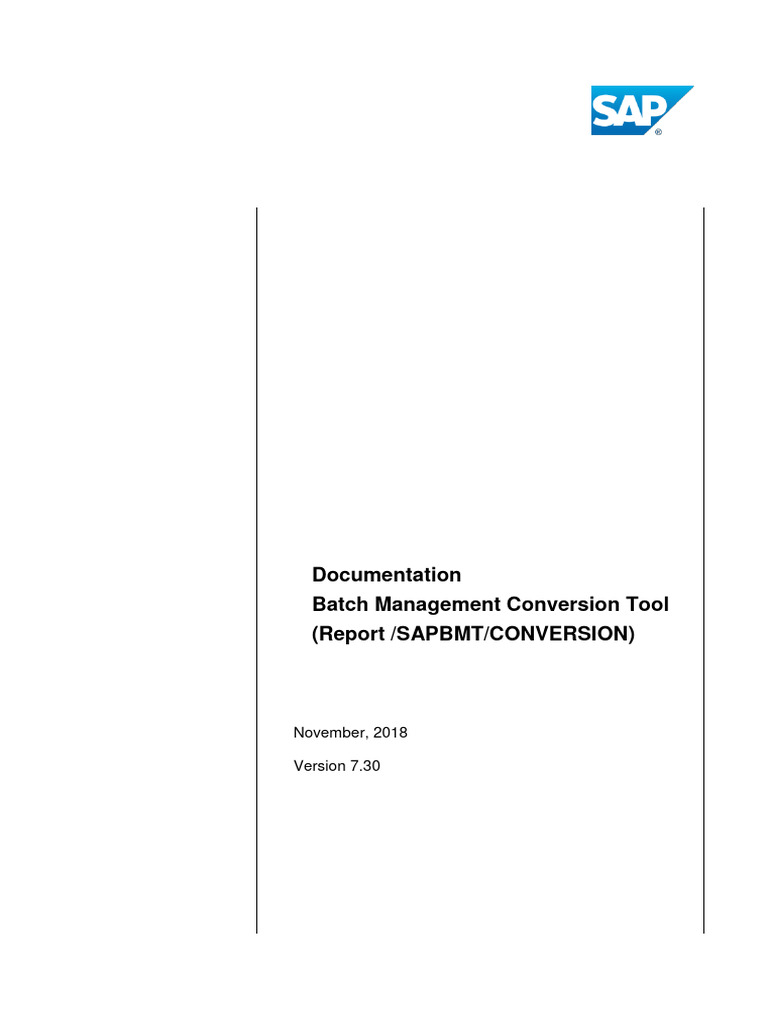 Batch Management Conversion Tool v7 30 En | PDF | Database Transaction | Databases