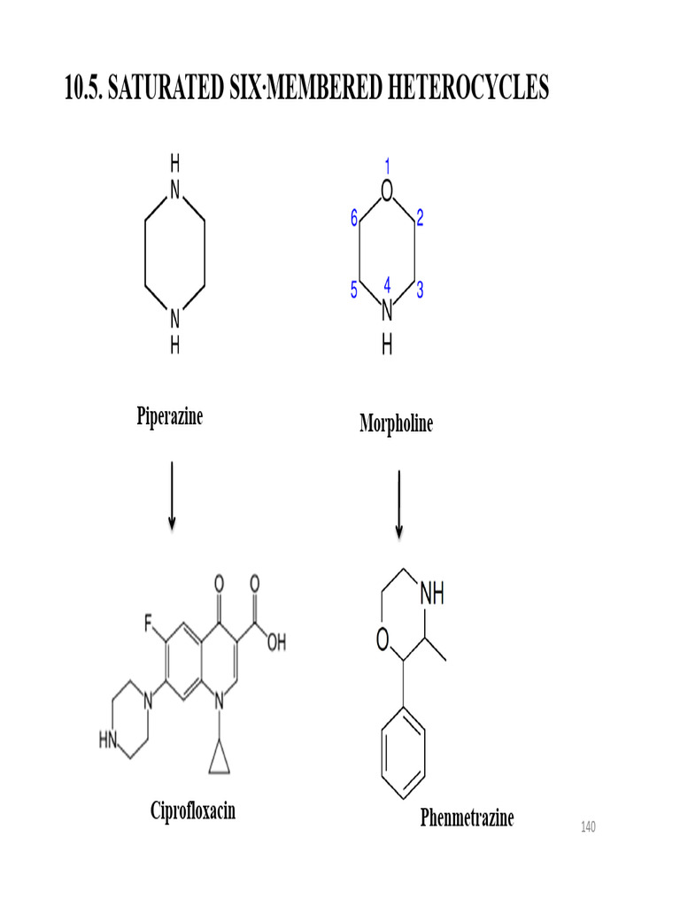 10.5. Saturated Six Membered Heterocycles: Piperazine Morpholine | PDF ...