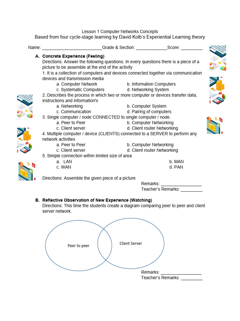 Lesson 1 Grade 10 Worksheet | PDF | Computer Network | Network Topology