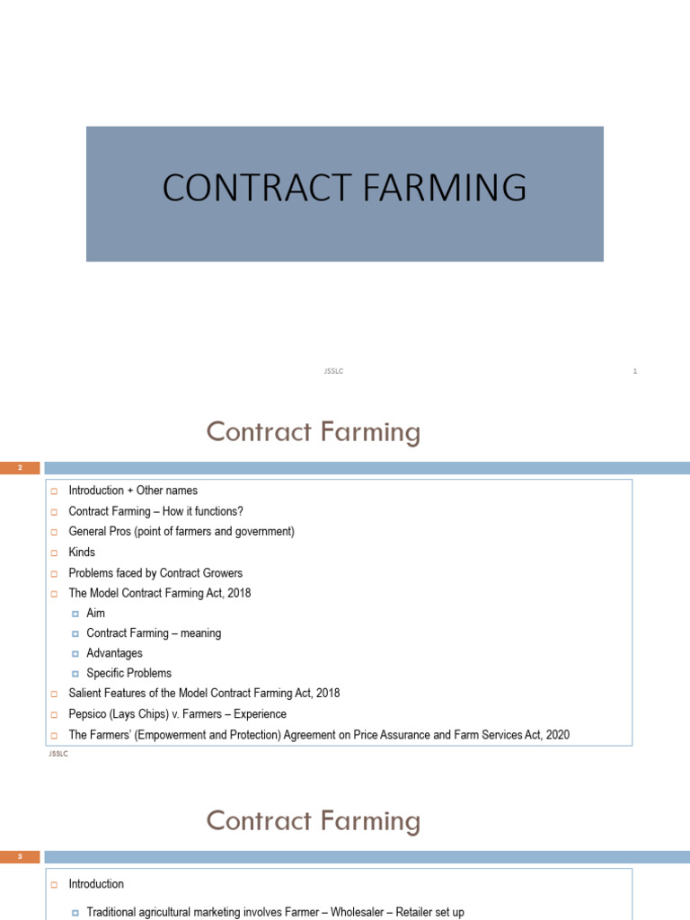 contract farming | PDF | Agriculture | Business