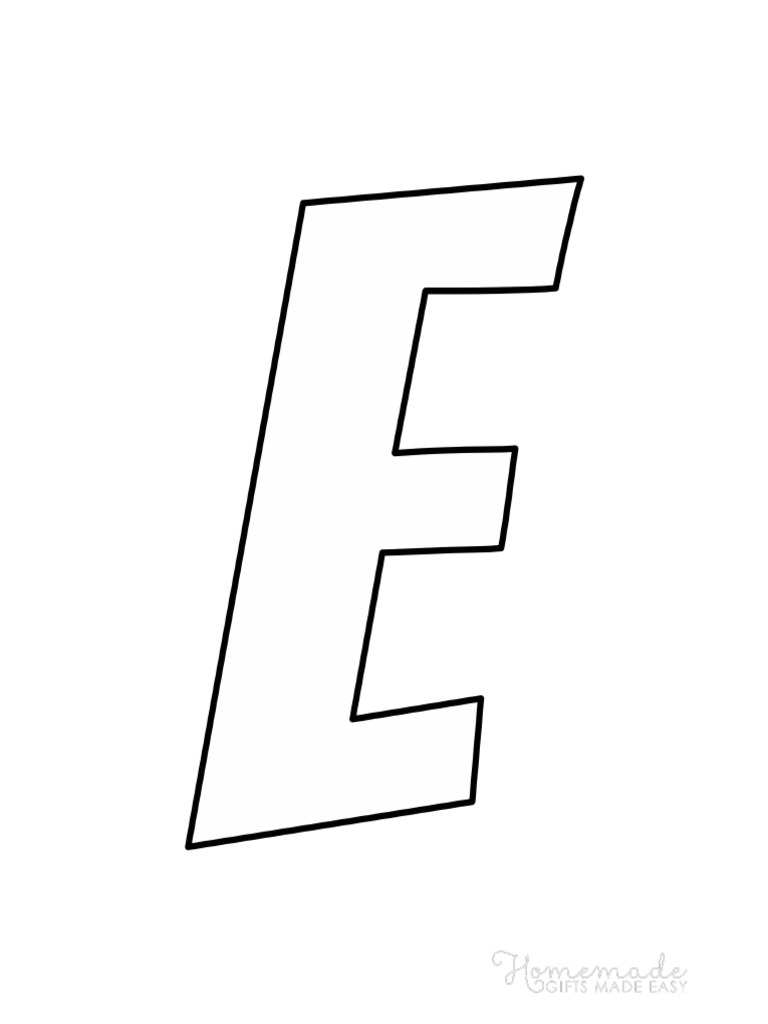 Printable Alphabet Letters Cartoon Uppercase E | PDF