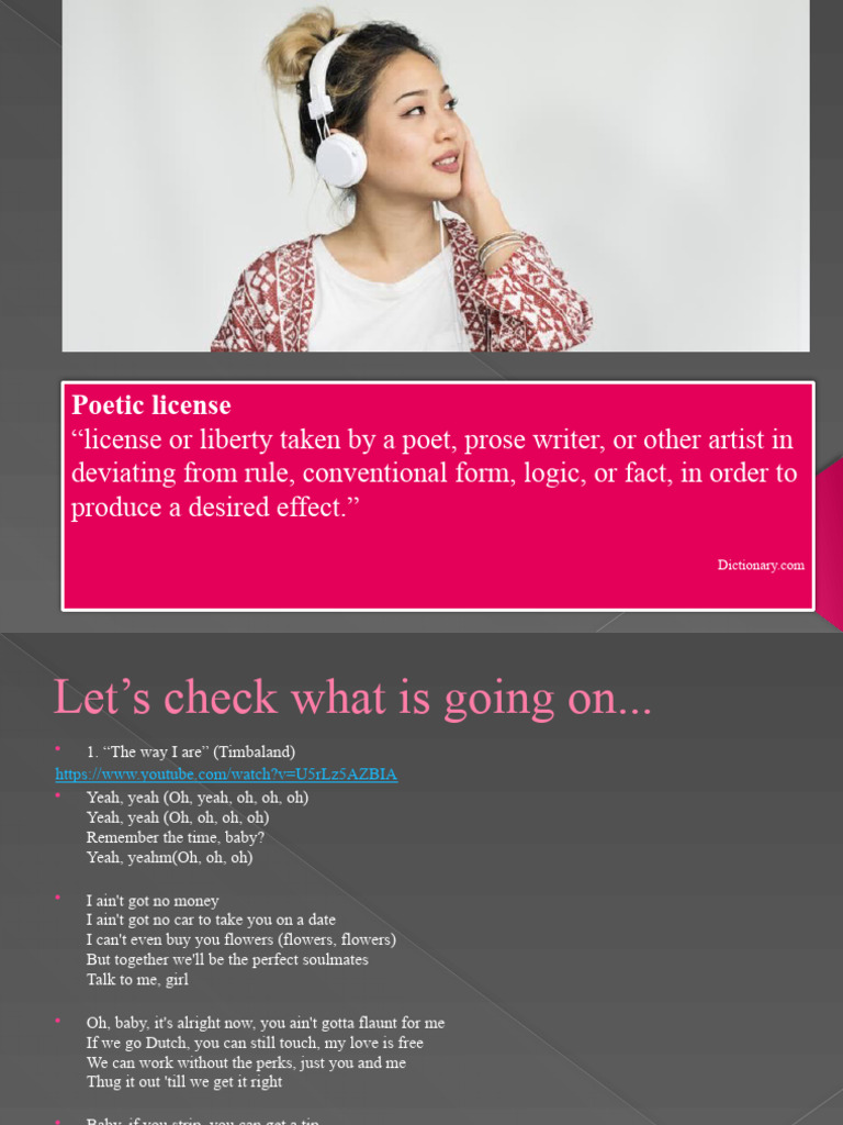 Understanding Poetic License in Lyrics | PDF