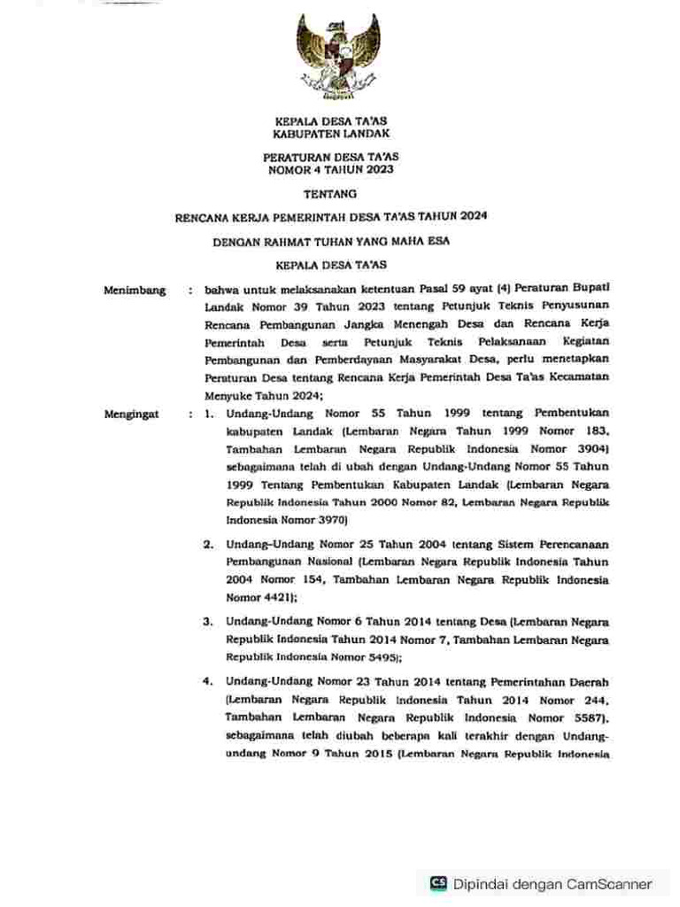 PERDES RKPDes Tahun Anggaran 2024 - 11zon | PDF