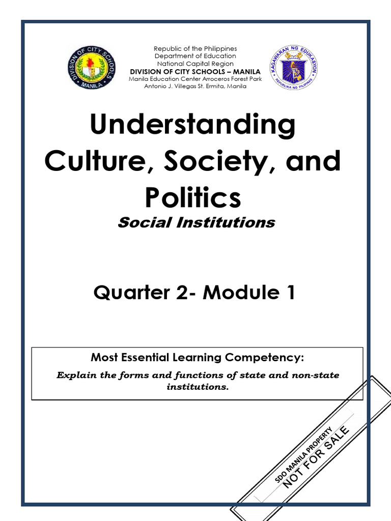 UCSP Q2 Mod1 | PDF | Family | Legitimacy (Political)