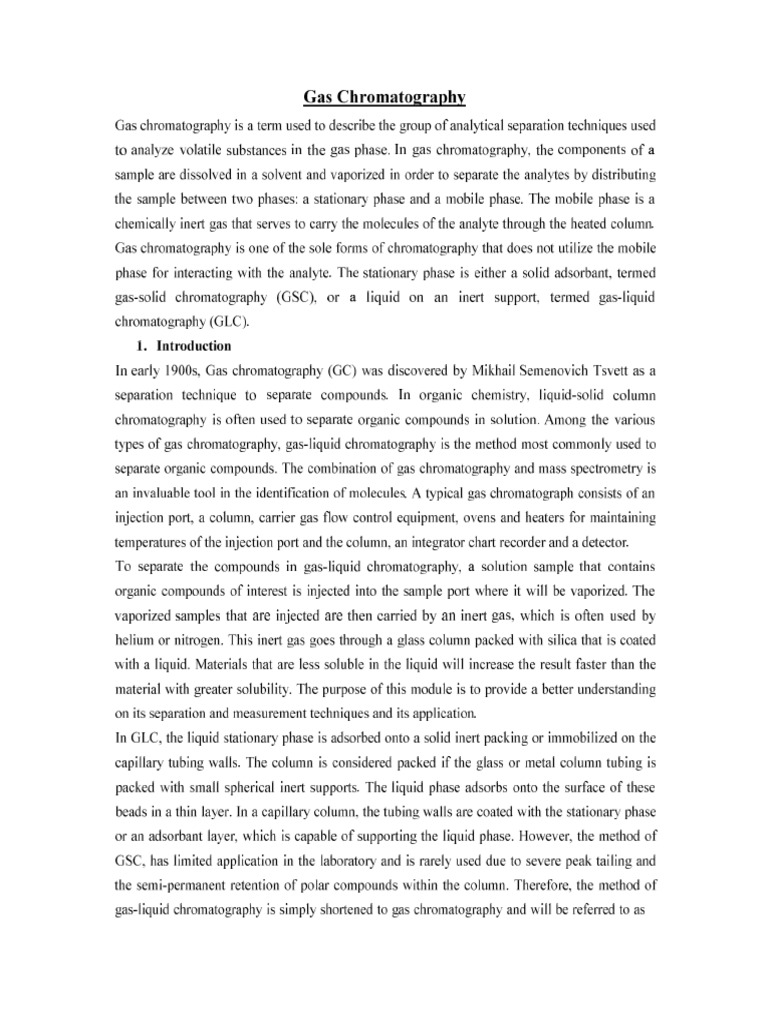 Gas Chromatography.. | PDF