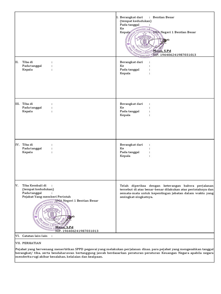 Blanko SPPD Peserta-3Rangkap | PDF