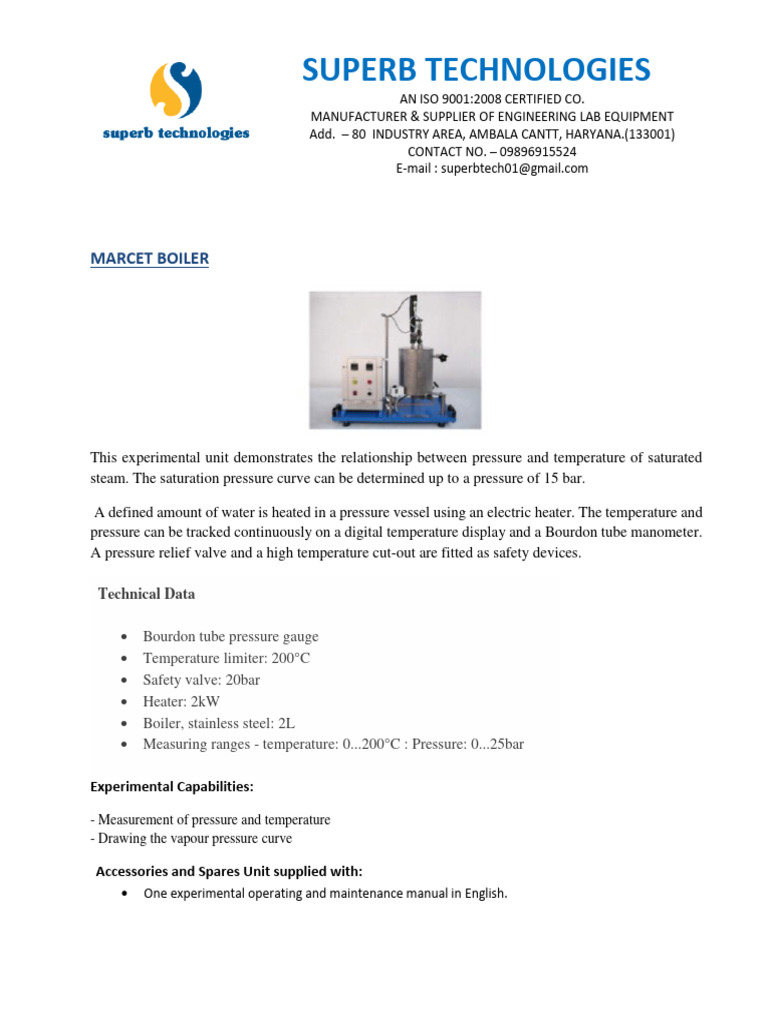 Marcet Boiler | PDF