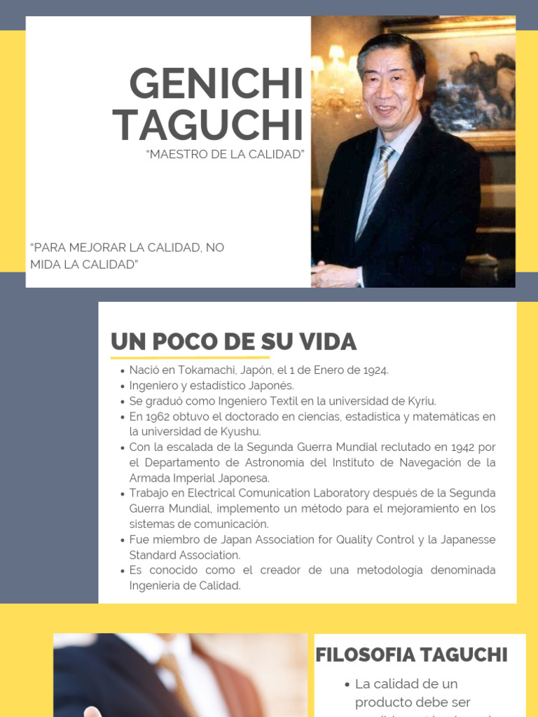 Genichi Taguchi | PDF | Calidad (comercial) | Función de pérdida