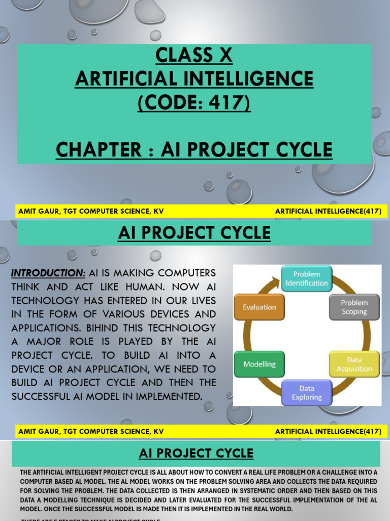 Ai Project Cycle Class X | PDF | Artificial Neural Network | Machine ...
