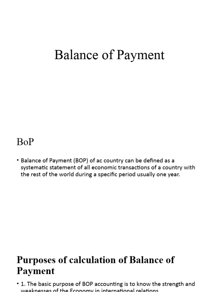 BoP | PDF | Capital Account | Balance Of Payments