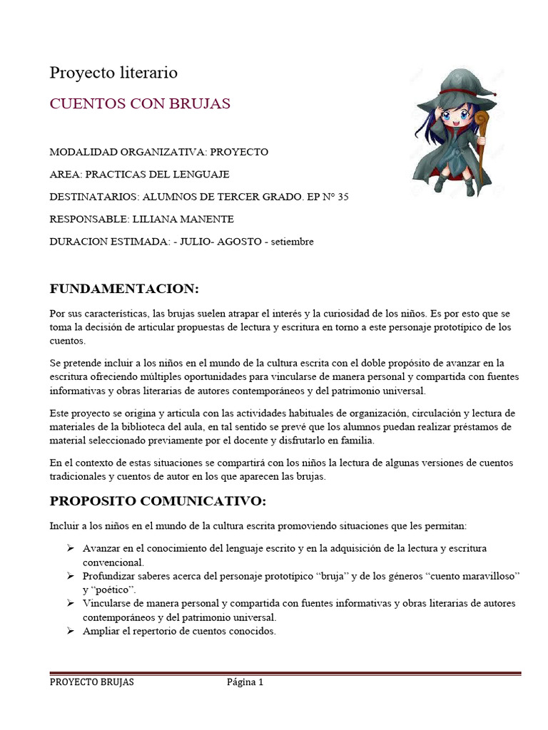 Proyecto BRUJAS 3°B | PDF | Poesía | Cuentos