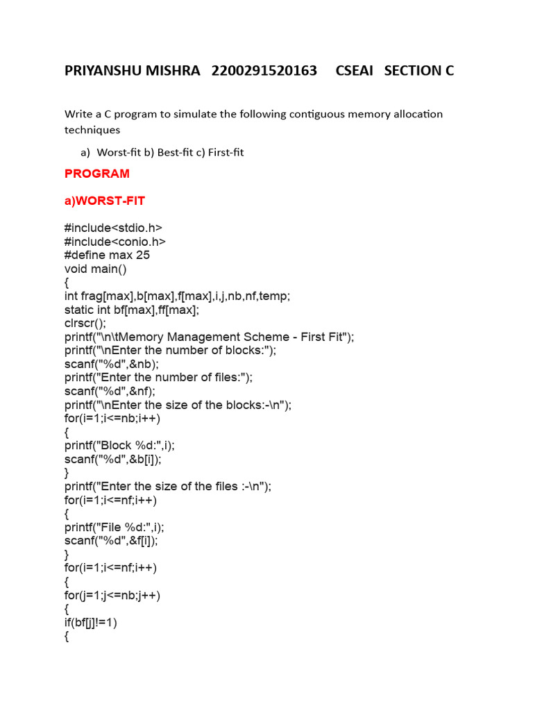 Priyanshu Mishra 2200291520163 Cseai Section C | PDF | Computer Data | Software