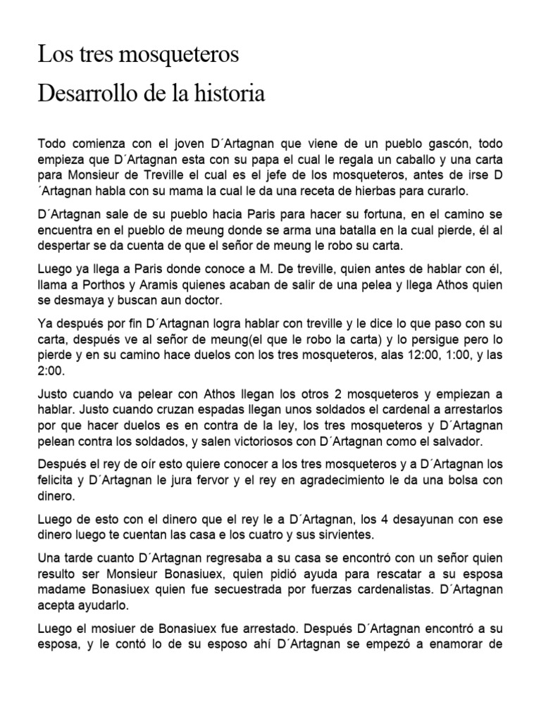Los Tres Mosqueteros Intro | Descargar gratis PDF | Los tres mosqueteros