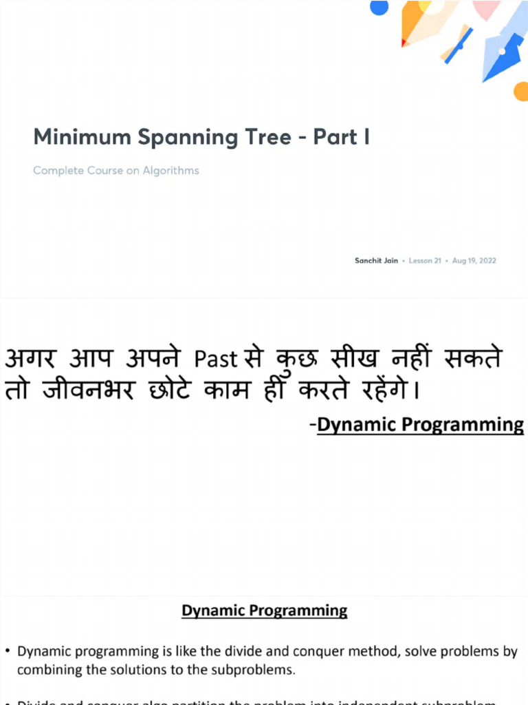 l19 Minimum Spanning Tree Part I With Anno | PDF
