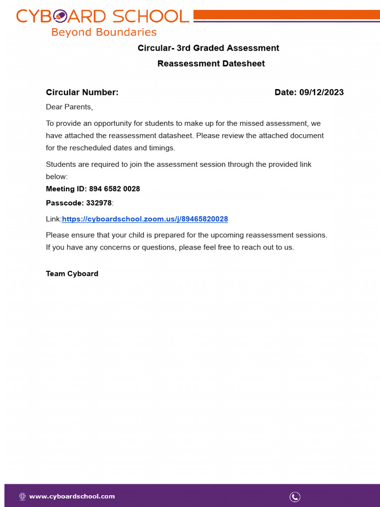 Reassessment Circular 1-3 | PDF