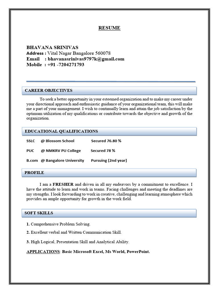 Bhavana Resume | PDF