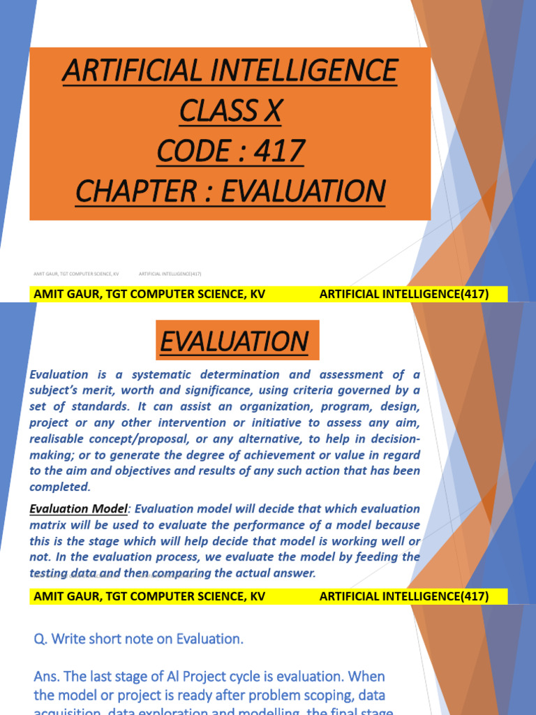EVALUATION CLASS X | PDF | Accuracy And Precision | Artificial Intelligence