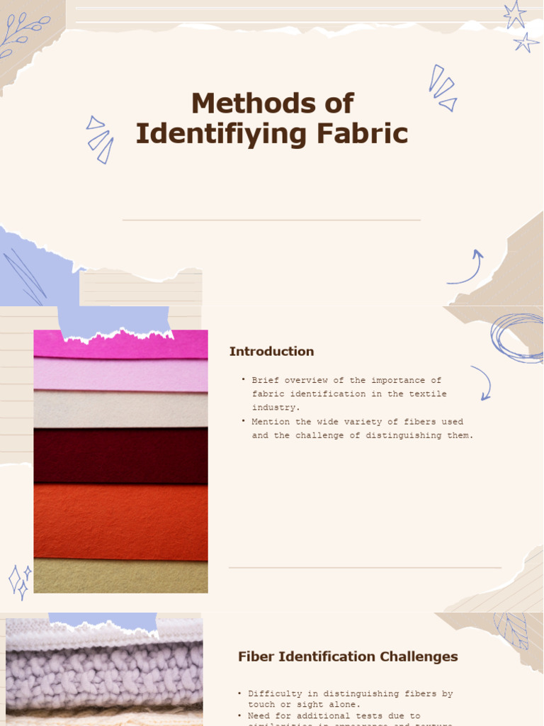 Methods of Identifying Fabrics | PDF | Textiles | Fibers