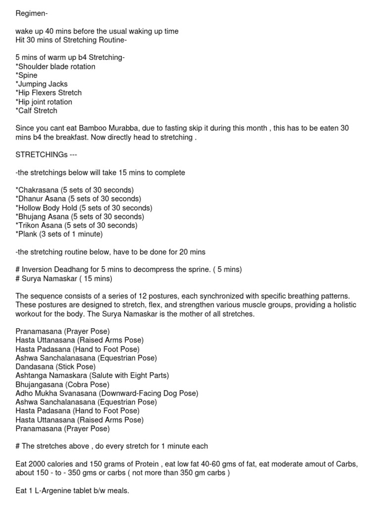 Ramadan Height Growth Plan | PDF | Yoga | Hatha Yoga