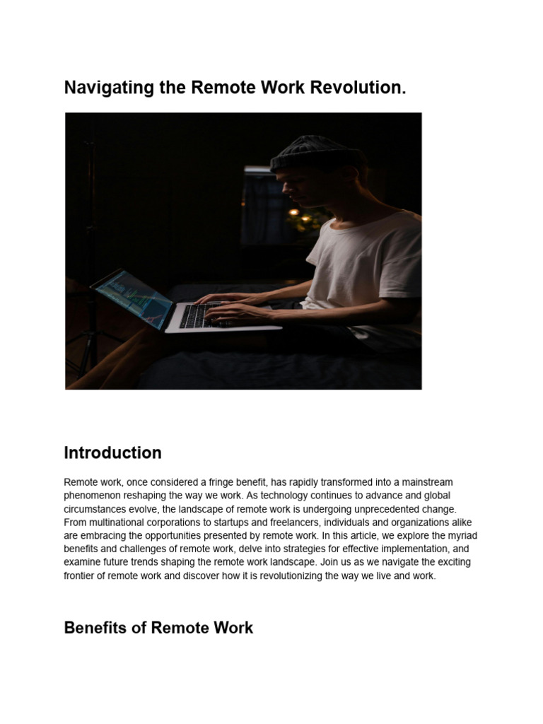 Navigating the Remote Work Revolution | PDF | Cost Of Living | Computer Security
